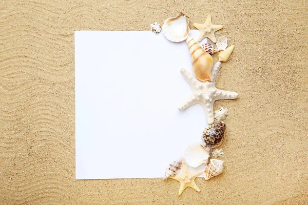 Sand and seashells frame — Stock Photo © NinaMalyna #5854212