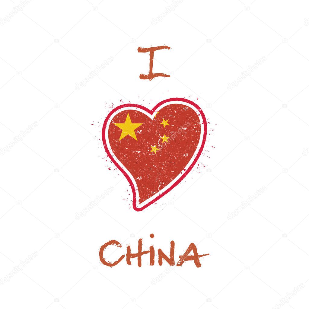 Diseño de camiseta patriótica bandera china Bandera nacional en forma ...