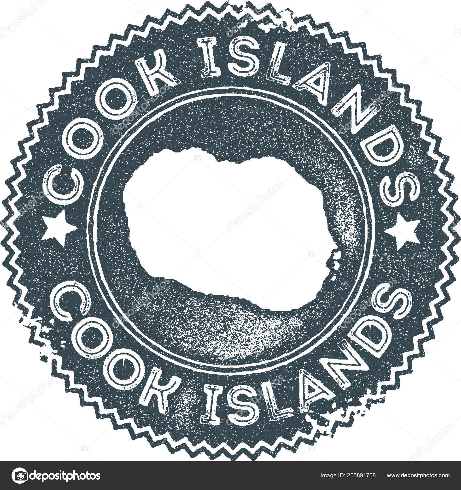 Cook Islands map vintage stamp Retro style handmade label badge or ...