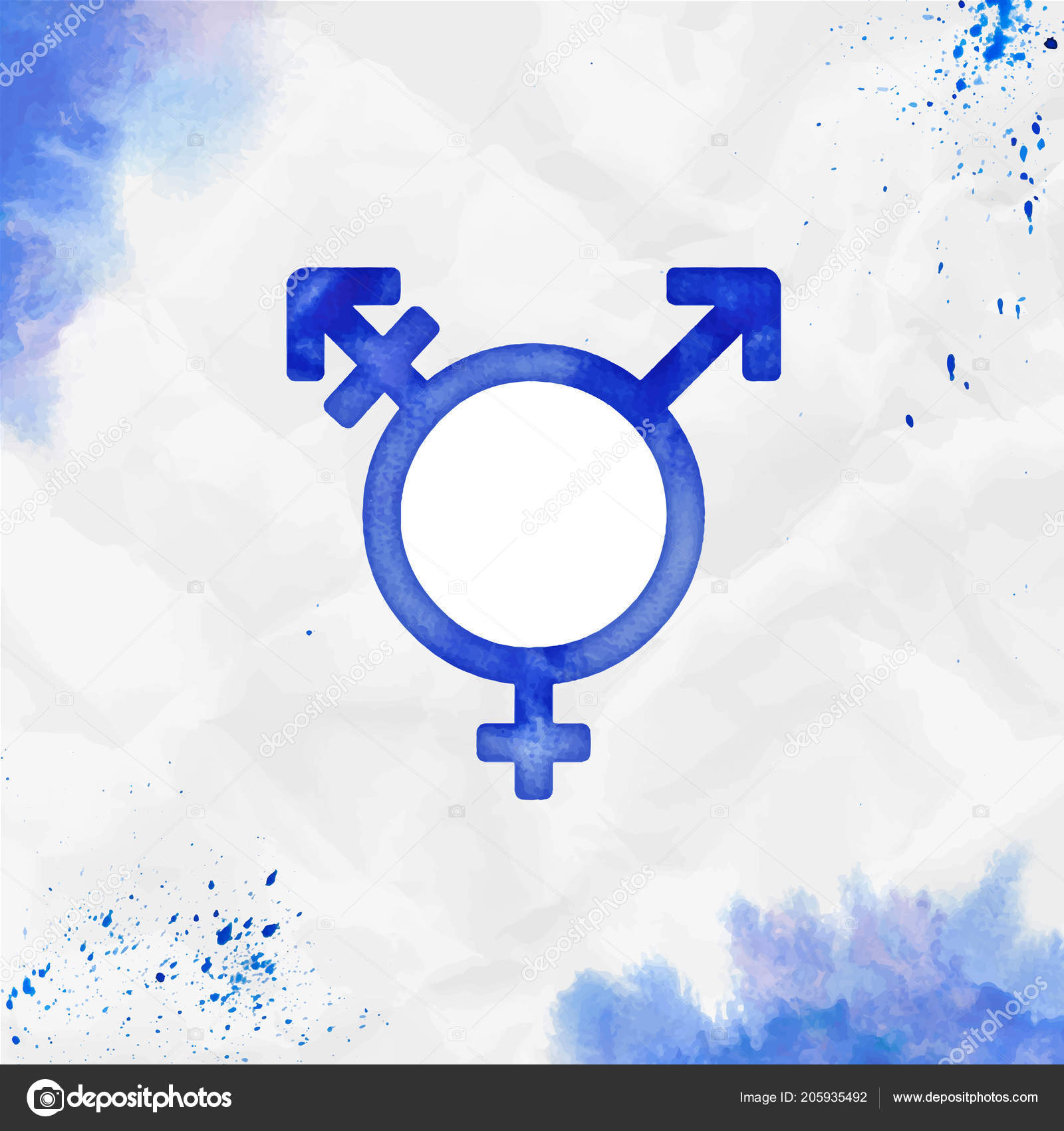Transgender alt watercolor icon Bewitching hand drawn style symbol ...