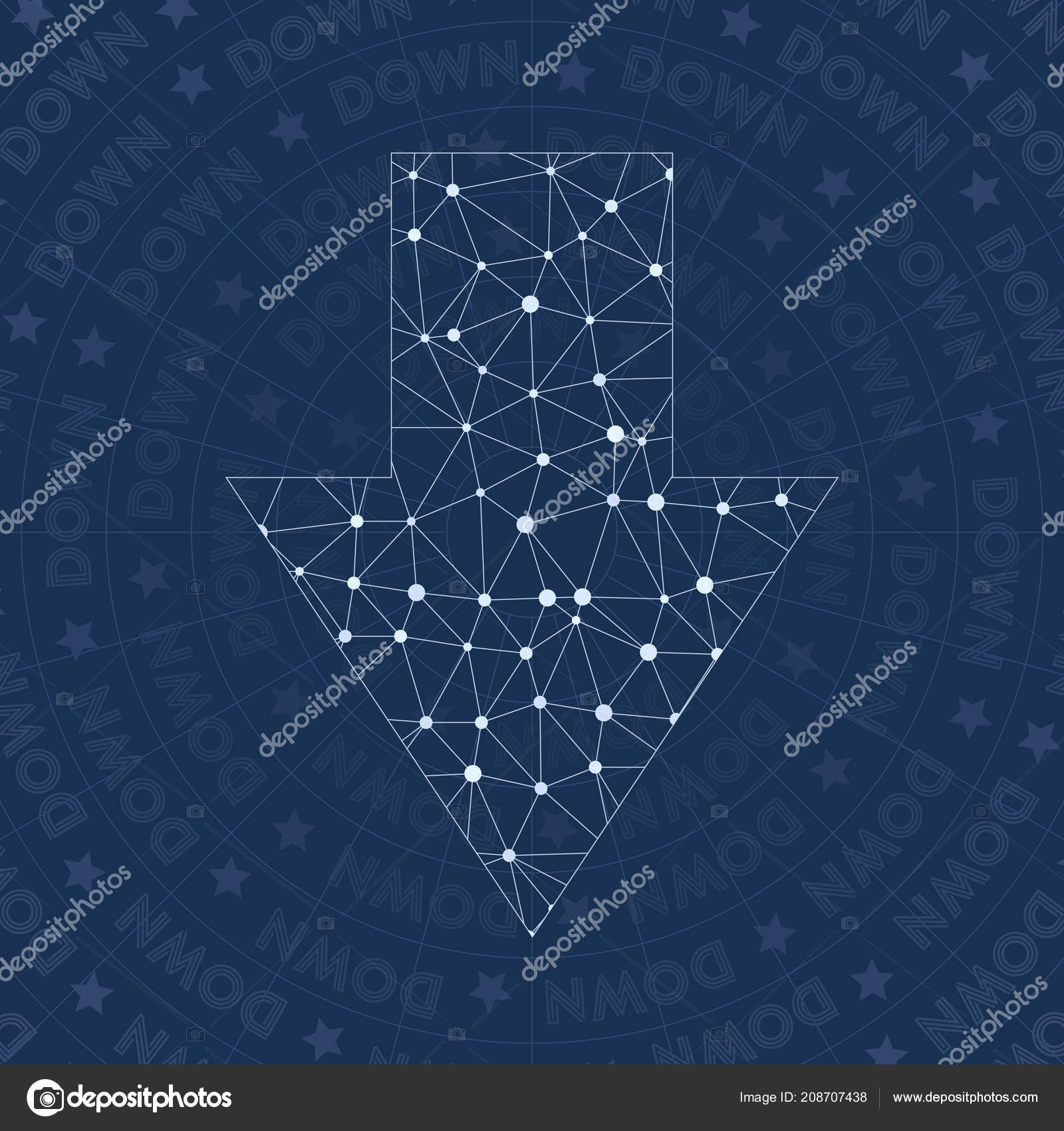 Down network symbol Adorable constellation style symbol Tempting ...