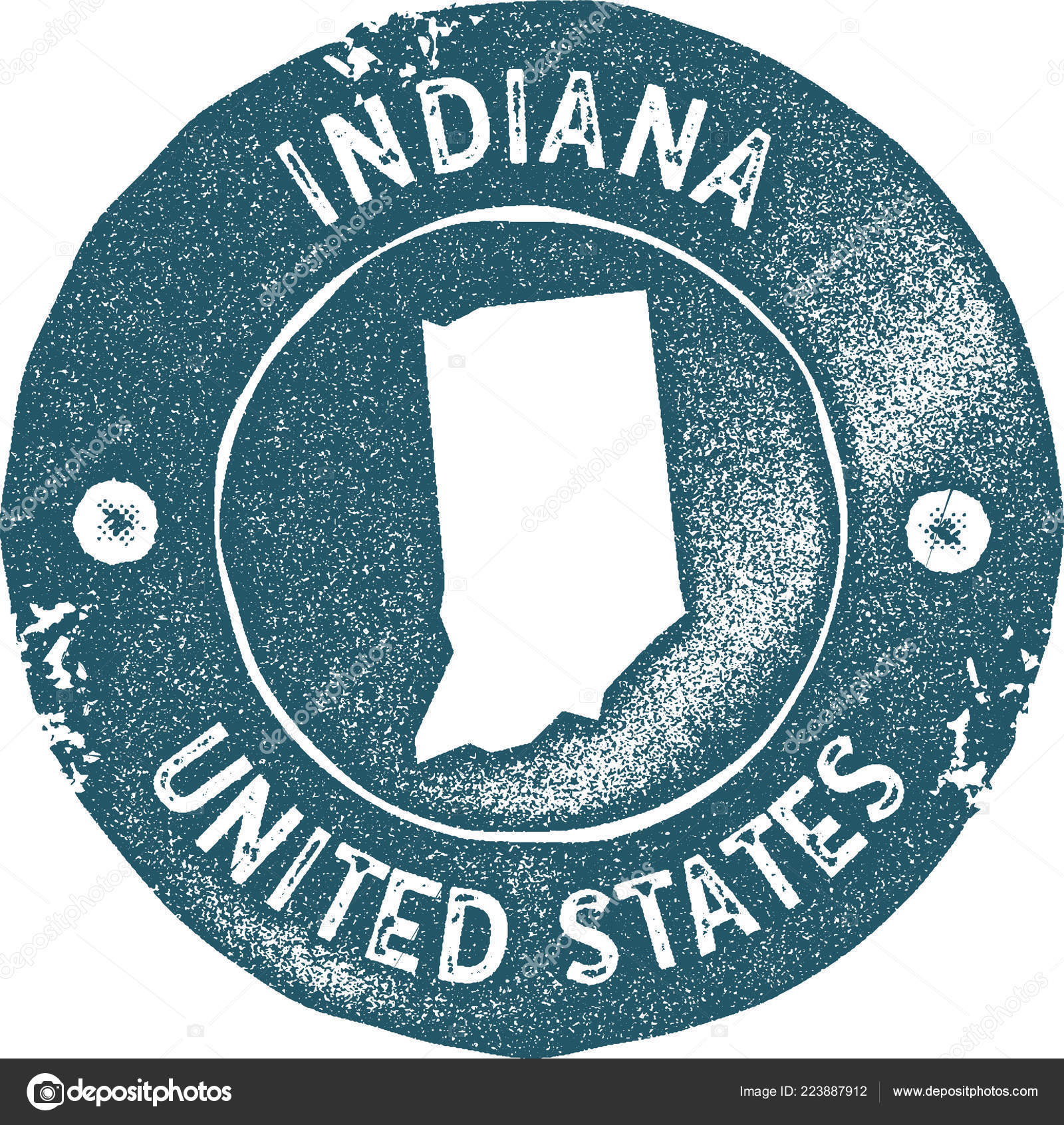 Indiana map vintage stamp Retro style handmade label badge or element ...