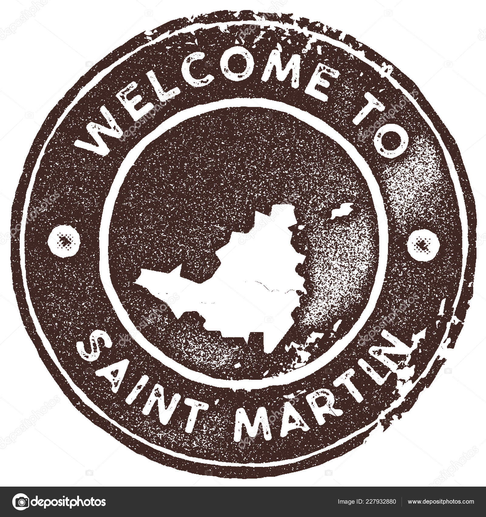 Saint Martin map vintage stamp Retro style handmade label badge or ...