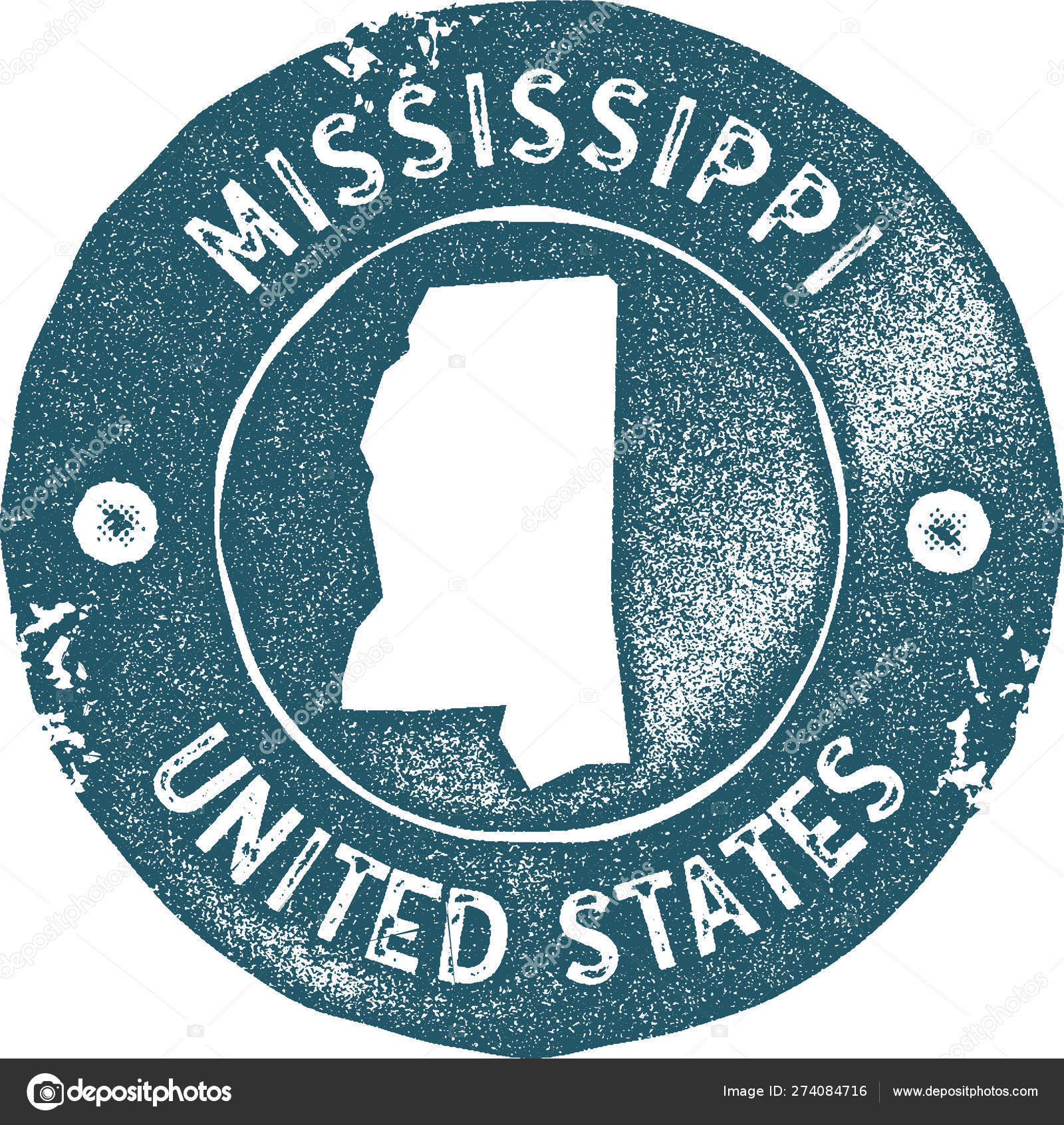 Mississippi map vintage stamp Retro style handmade label badge or ...