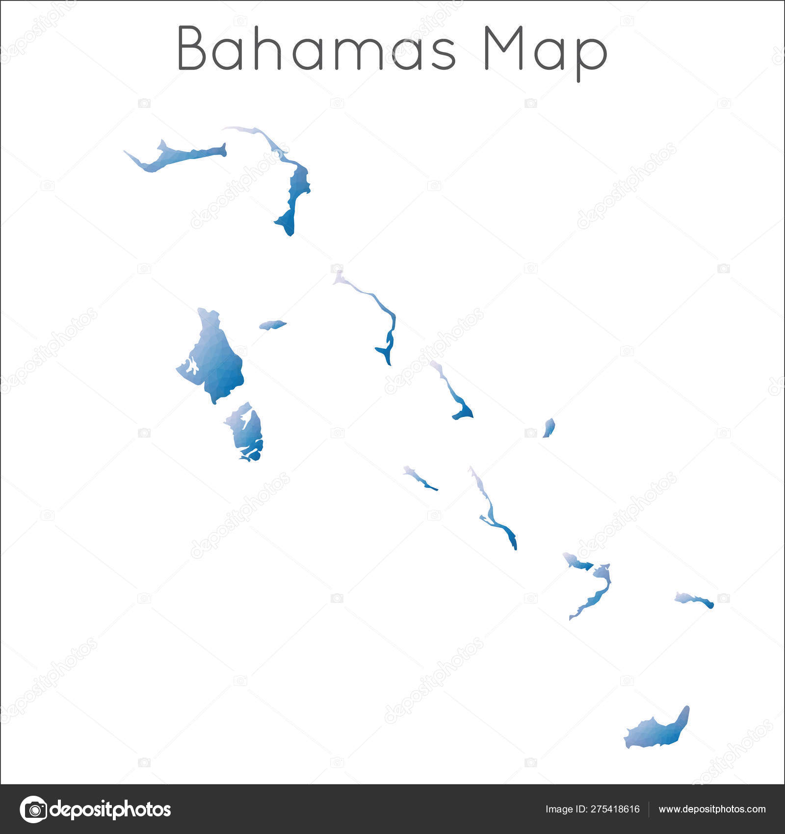 Low Poly Map Bahamas Bahamas Geometric Polygonal Mosaic Style Map Stock ...