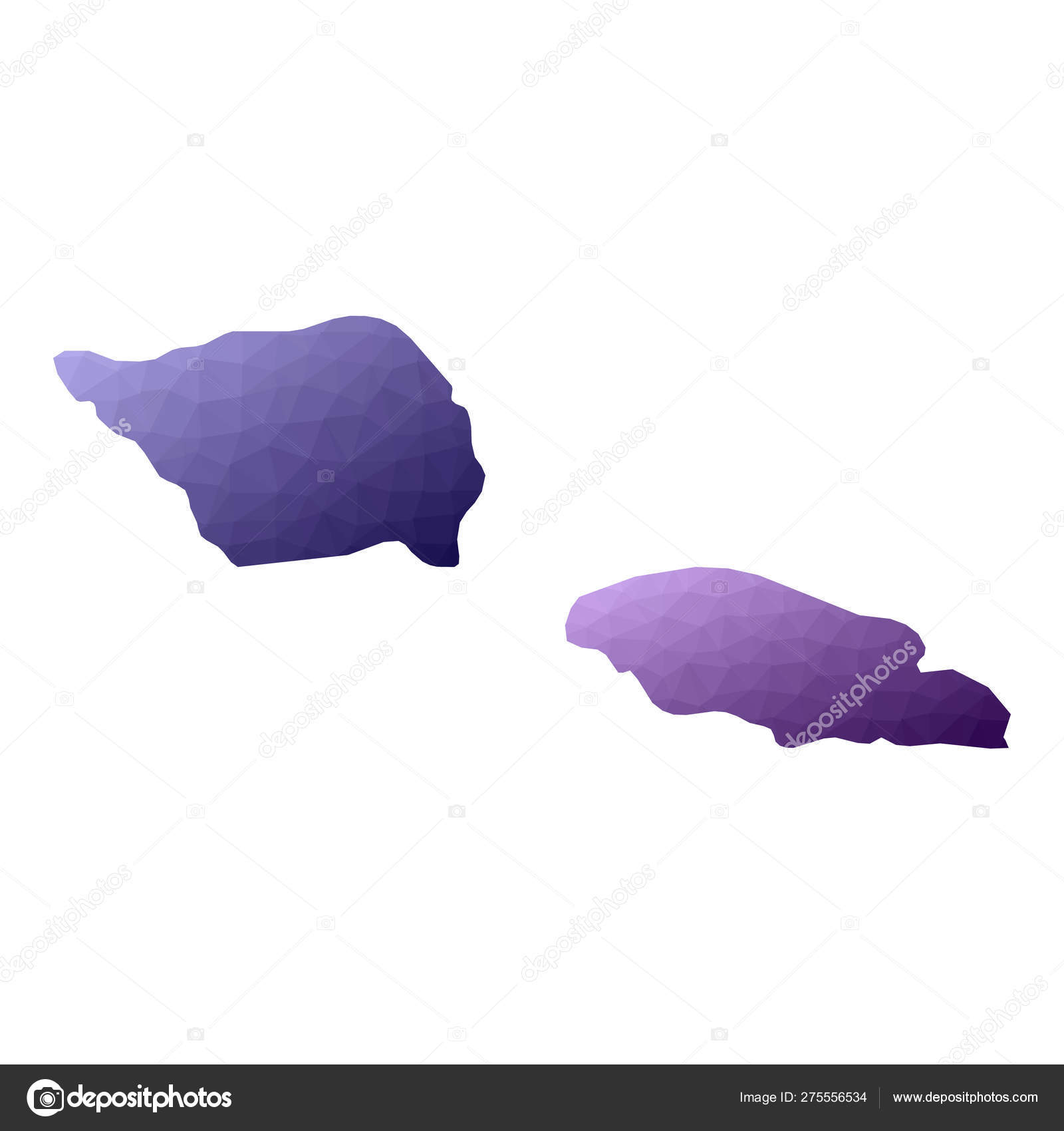 Peta Samoa Garis Besar Negara Bergaya Geometris Ilustrasi Vektor Ungu ...