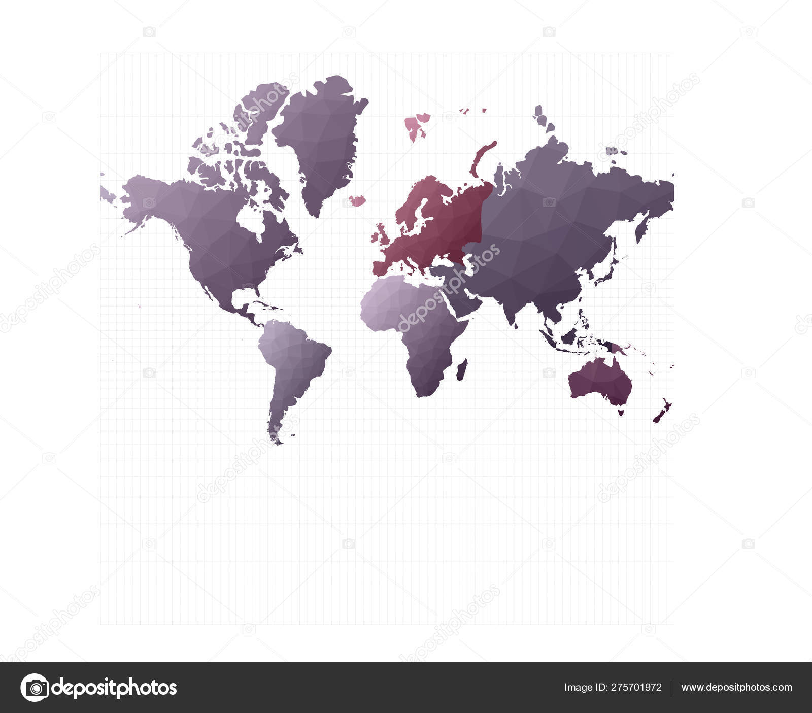 World map illustration Mercator projection Unique vector illustration ...