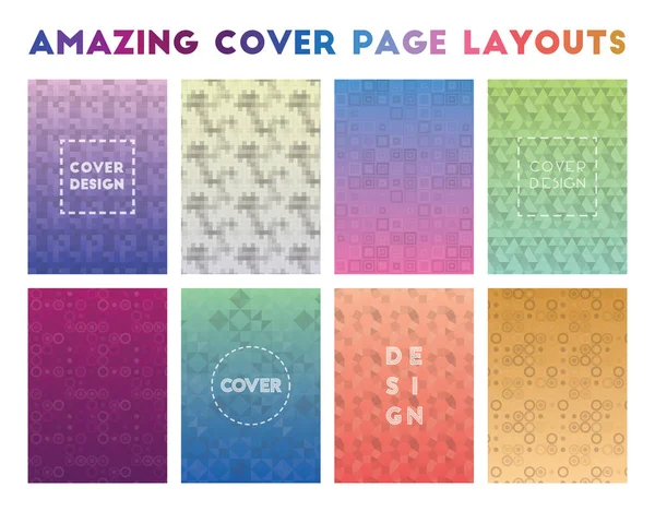 Symmetrical Cover Page Layouts Actual geometric patterns Neat vector ...