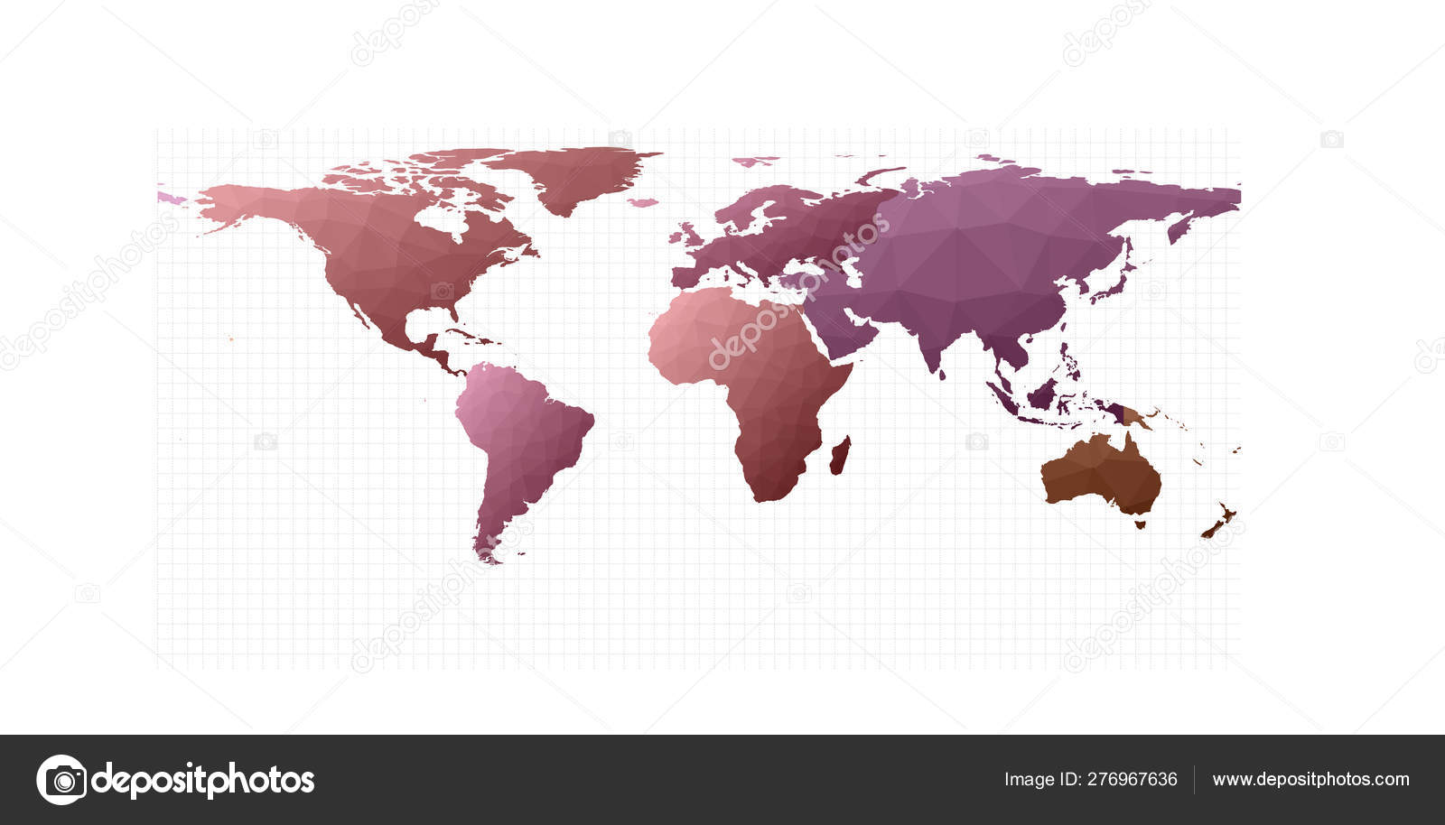 Mapa Del Mundo Proyección Equivalente Rectangular Ilustración Vectorial Simétrica Vector de ...