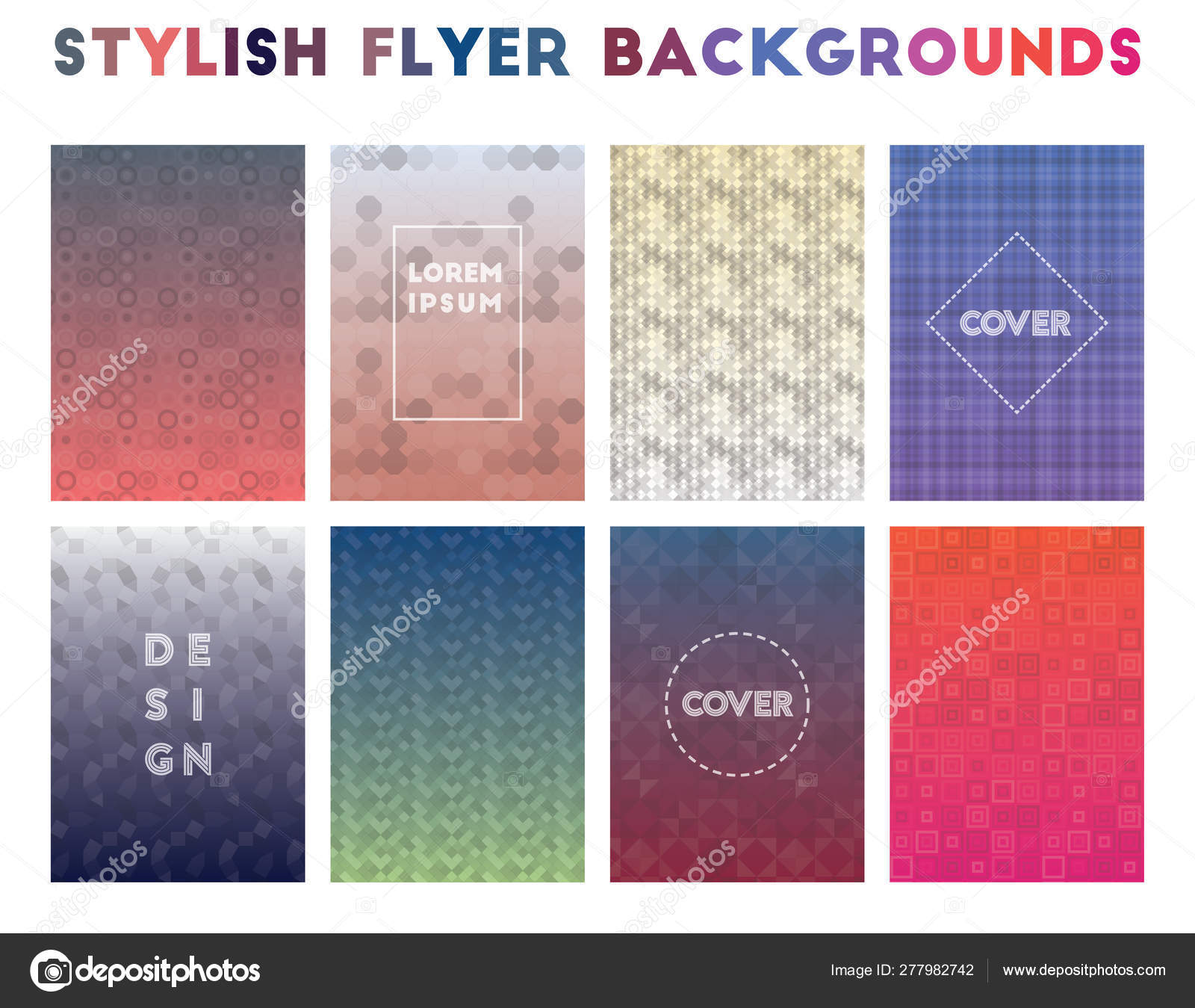 Stylish Flyer Backgrounds Alive geometric patterns Shapely background ...