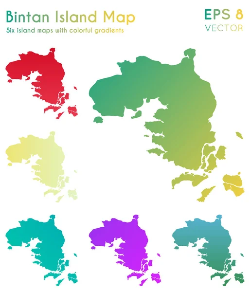 Bintan Island dotted map set Map of Bintan Island in dotted style ...