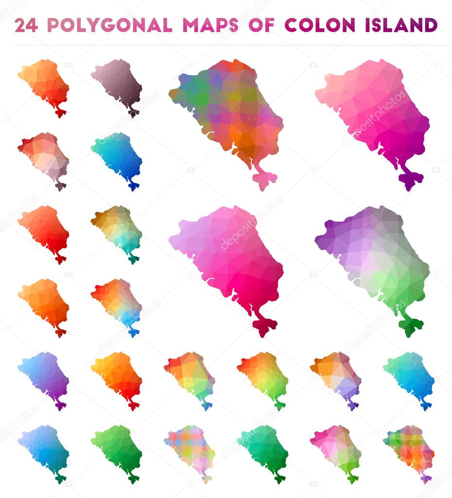Conjunto de mapas poligonales vectoriales de la isla de Colón ...
