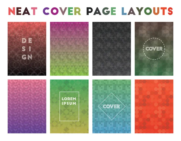 Symmetrical Cover Page Layouts Actual geometric patterns Neat vector ...