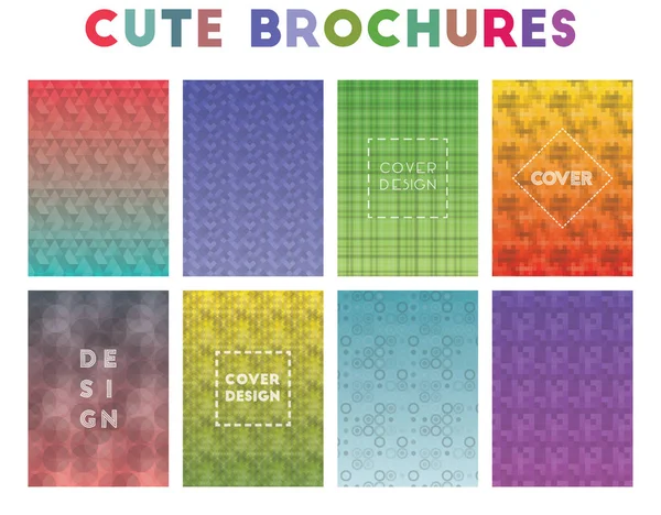 Cute Brochures Alluring geometric patterns Shapely background Vector ...