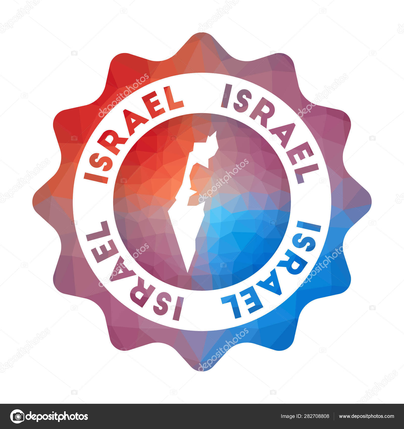 Israel low poly logo Colorful gradient travel logo of the country in ...