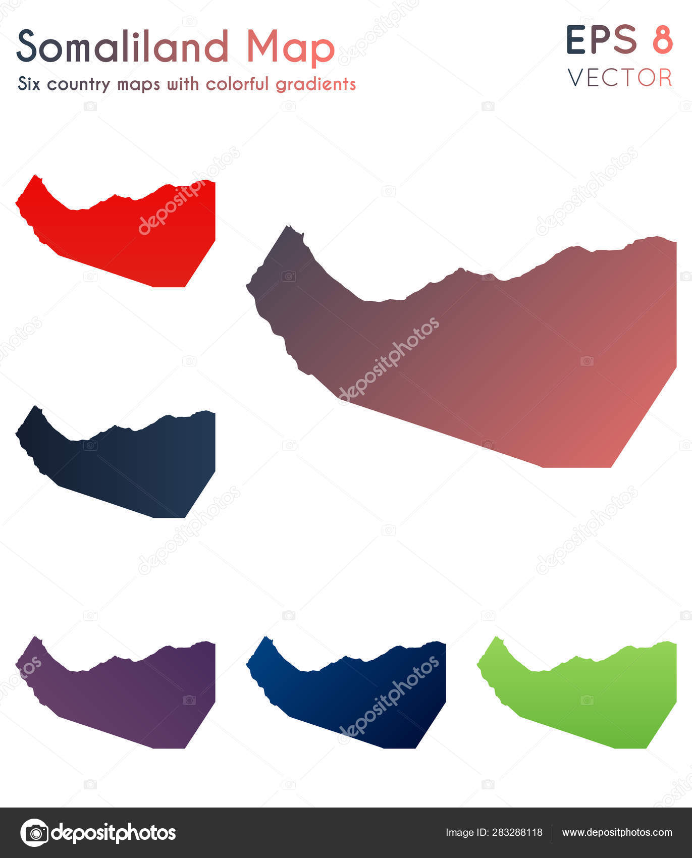 Map of Somaliland with beautiful gradients Amazing set of Somaliland ...