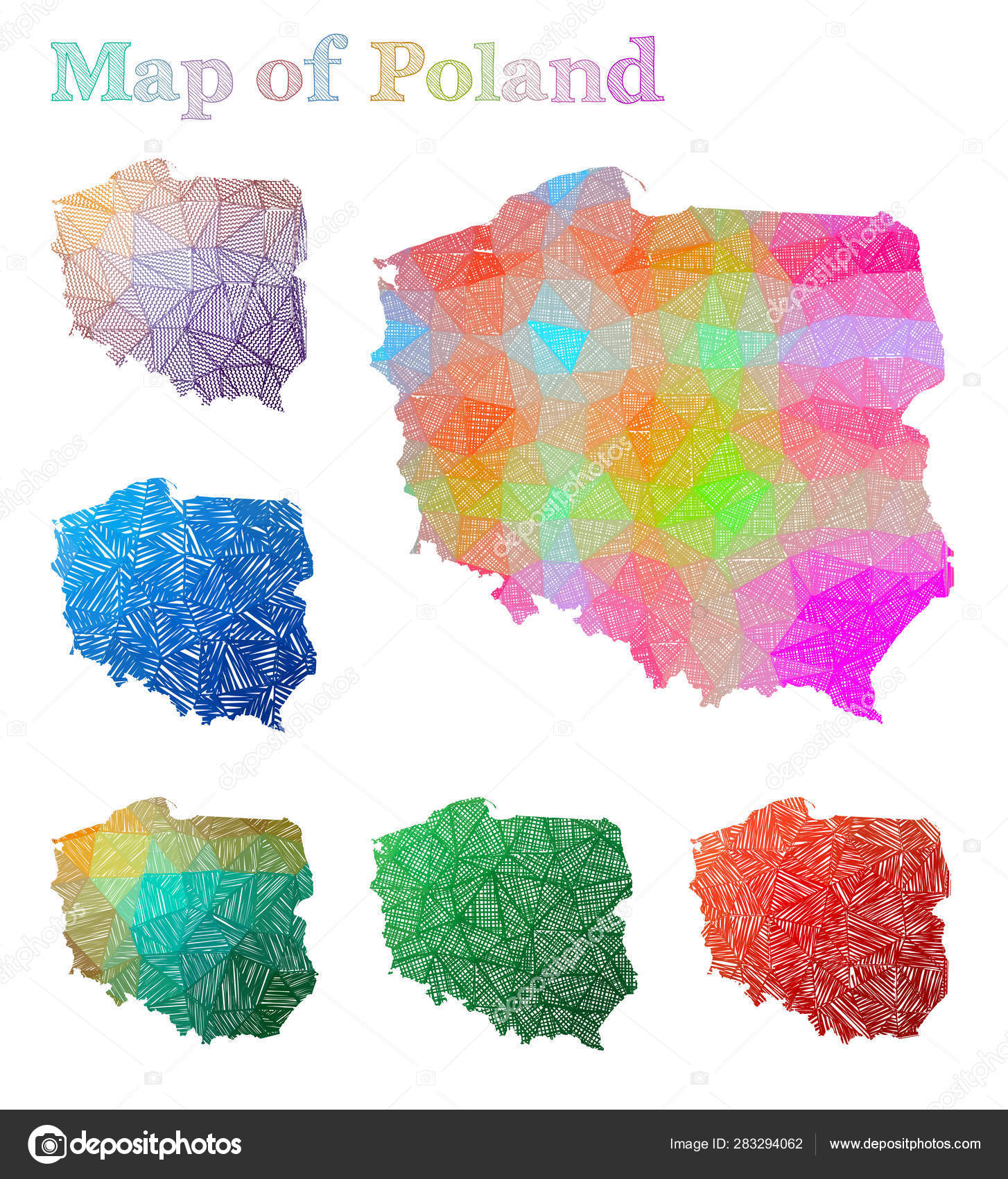 Handdrawn map of Poland Colorful country shape Sketchy Poland maps ...