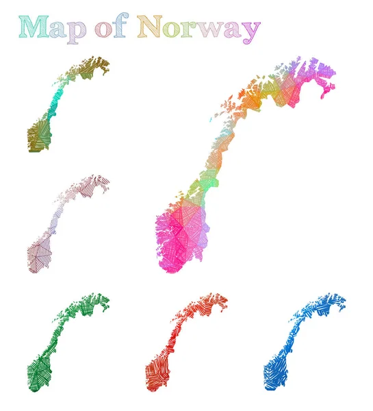 Norway region map colorful with white outline Detailed map of Norway ...