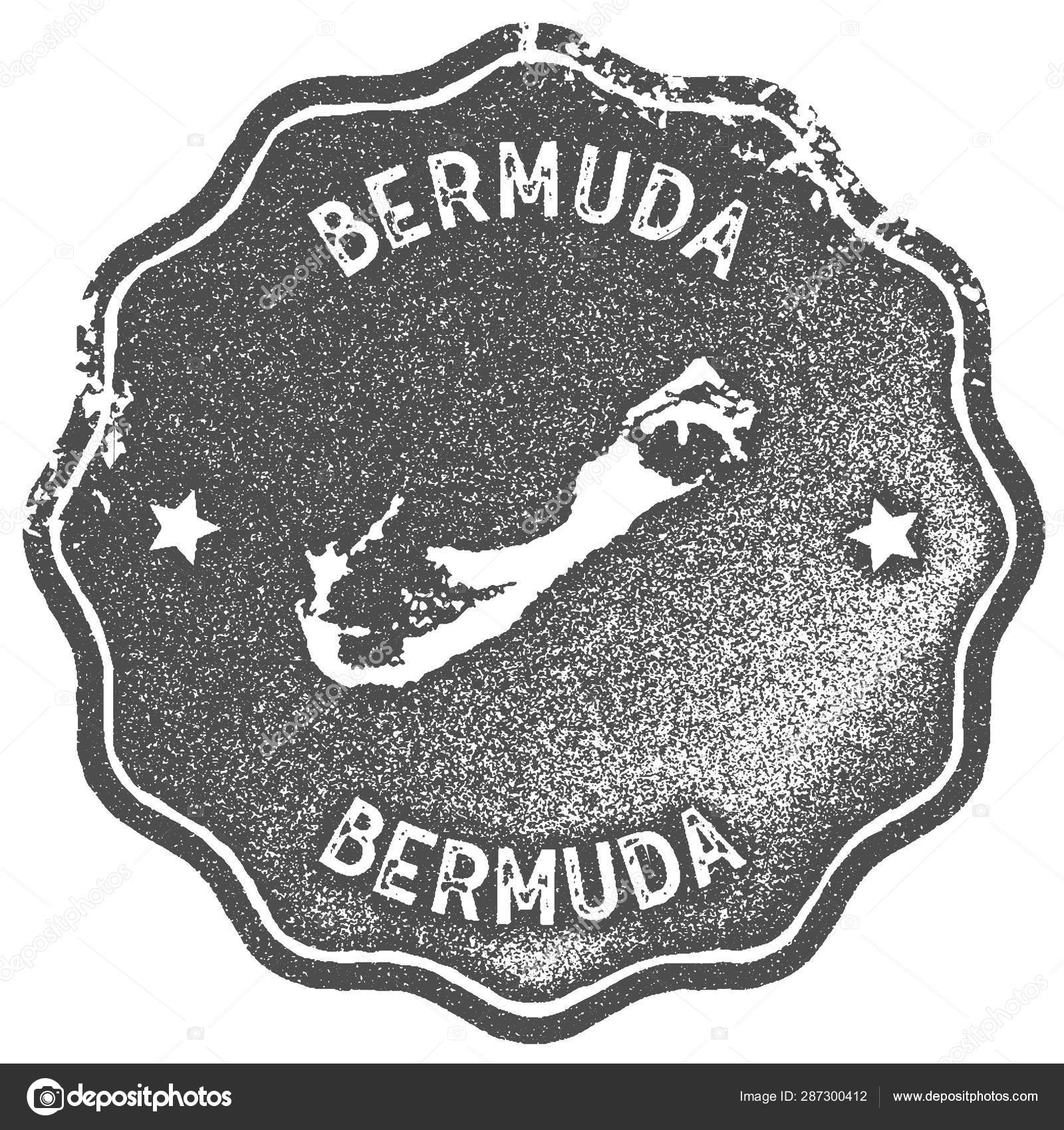 Bermuda map vintage stamp Retro style handmade label badge or element ...