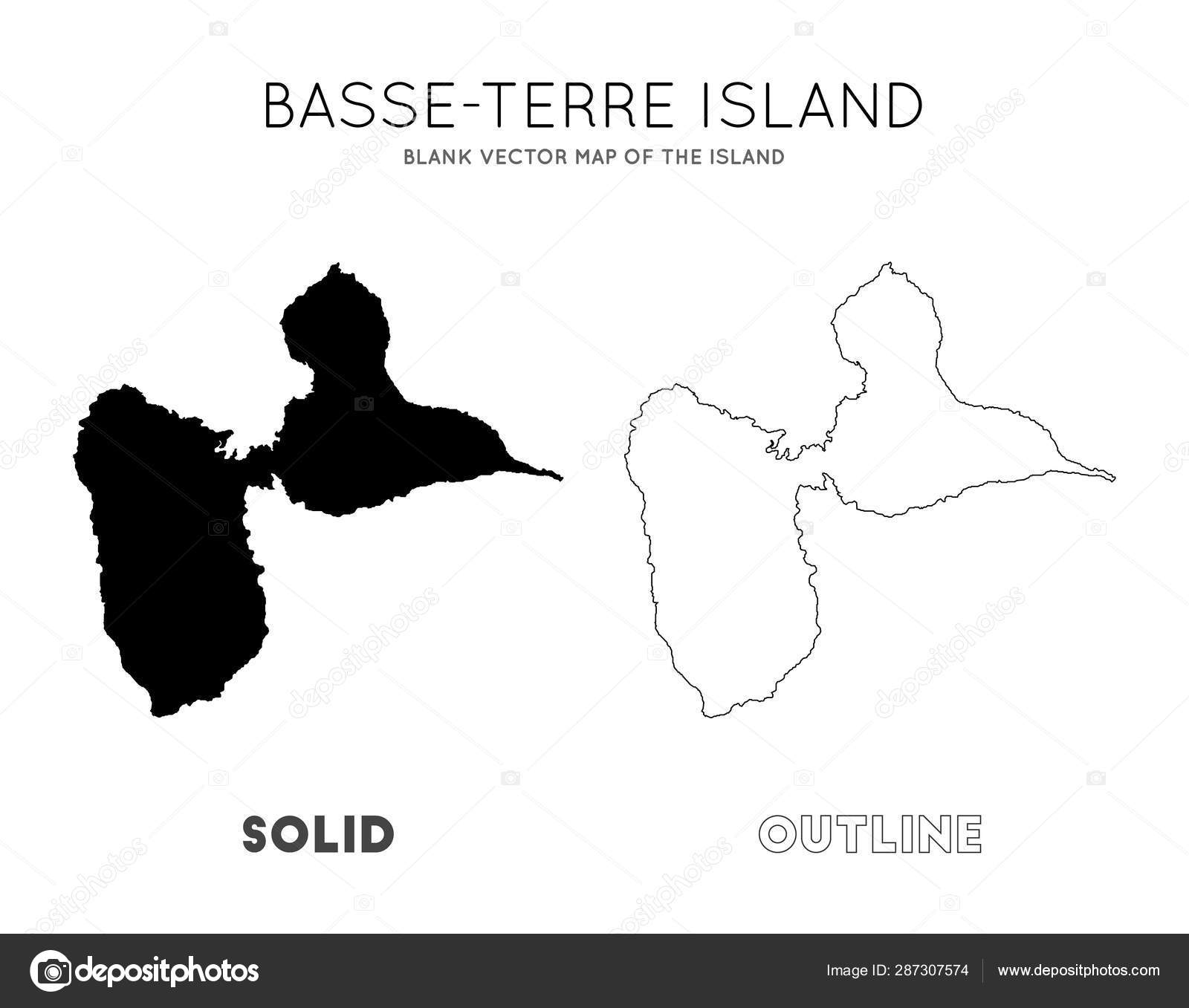 BasseTerre Island map Blank vector map of the Island Borders of ...