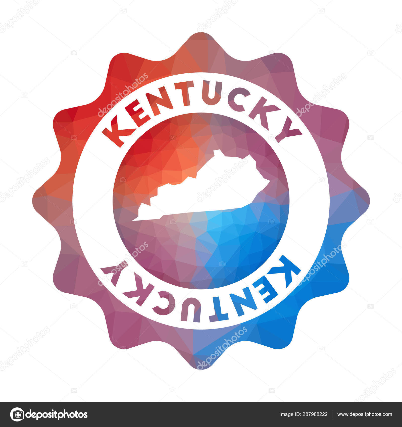 Kentucky low poly logo Colorful gradient travel logo of the us state in ...