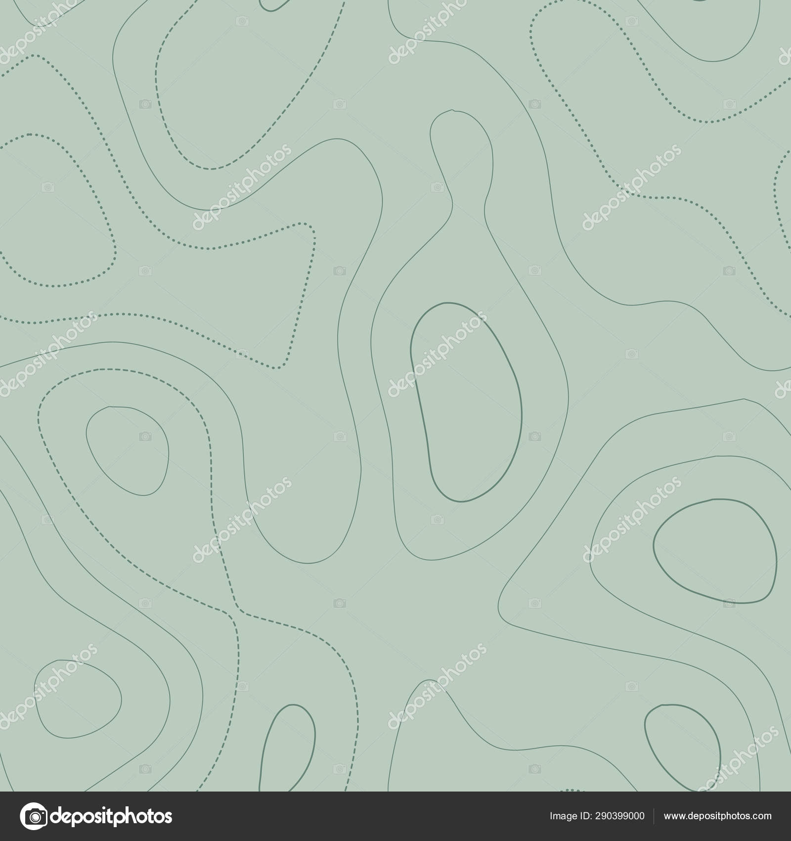 Terrain topography Admirable topographic map in green tones seamless ...