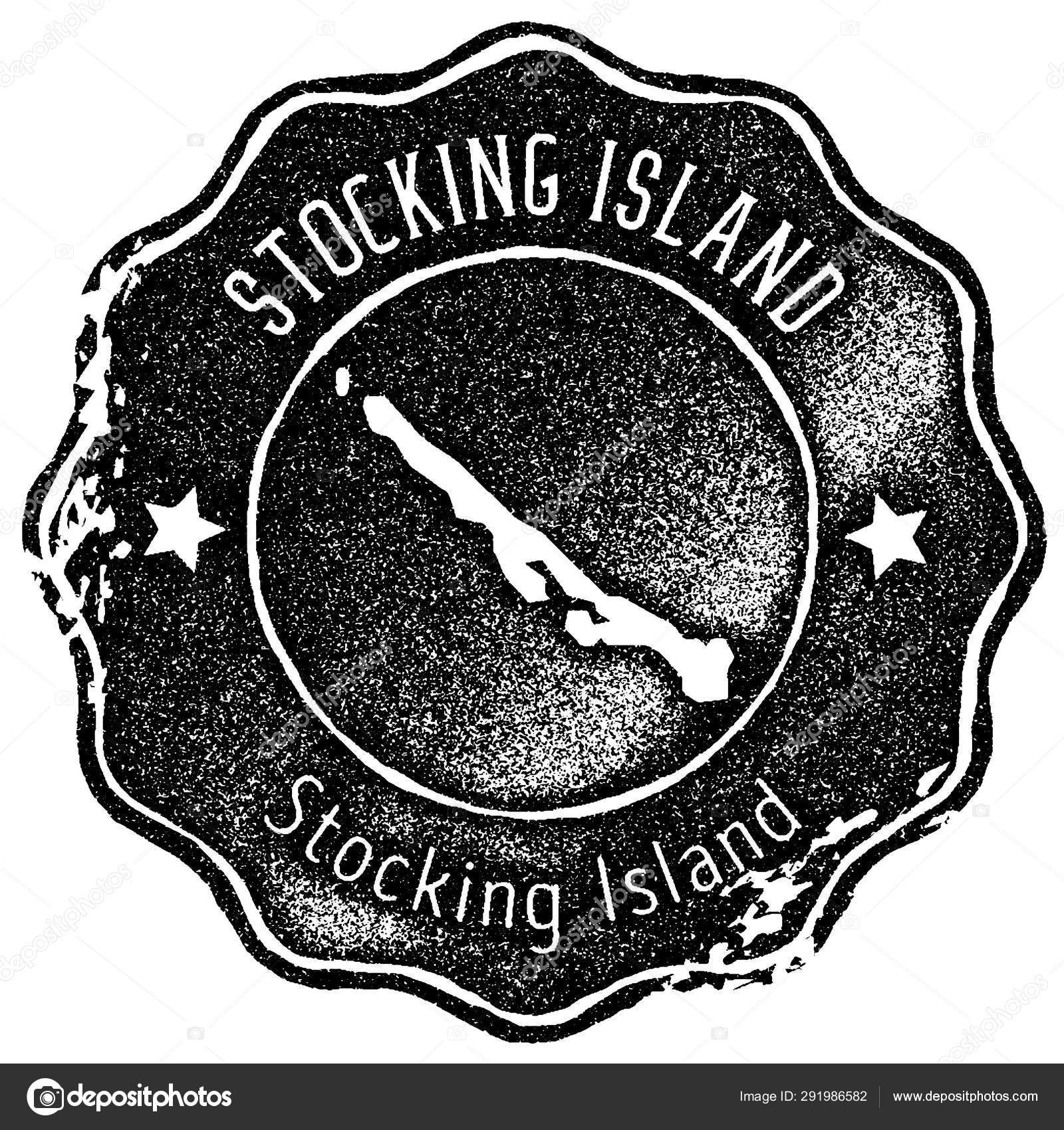 Stocking Island map vintage stamp Retro style handmade label badge or ...