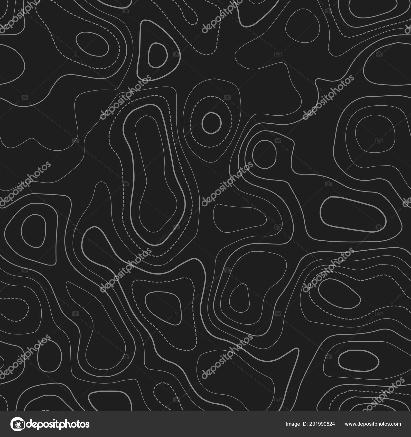 Topographic contours Actual topography map Dark seamless design cute ...