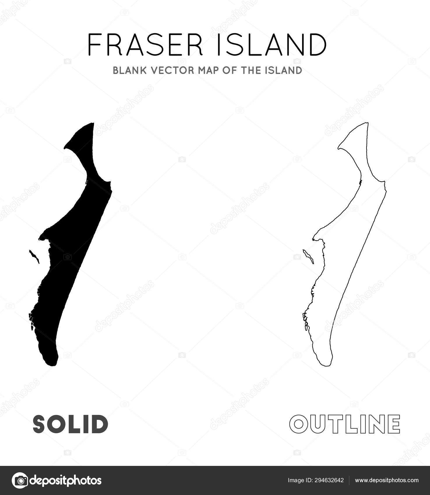 Peta Pulau Fraser Peta vektor kosong dari Batas Pulau Fraser untuk ...