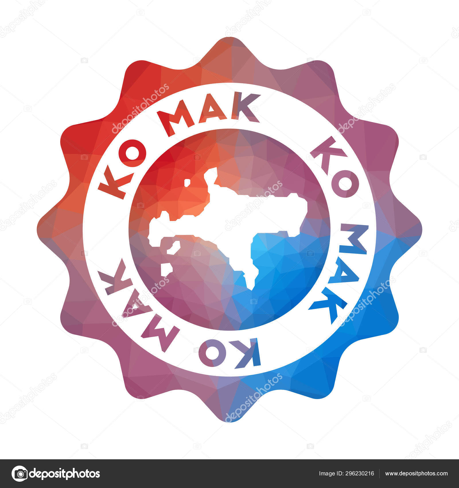 Ko Mak low poly logo Colorful gradient travel logo of the island in ...