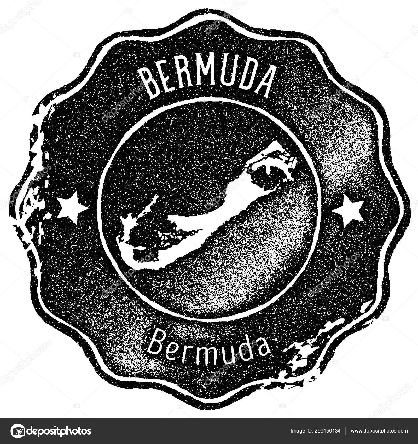 Bermuda map vintage stamp Retro style handmade label badge or element ...