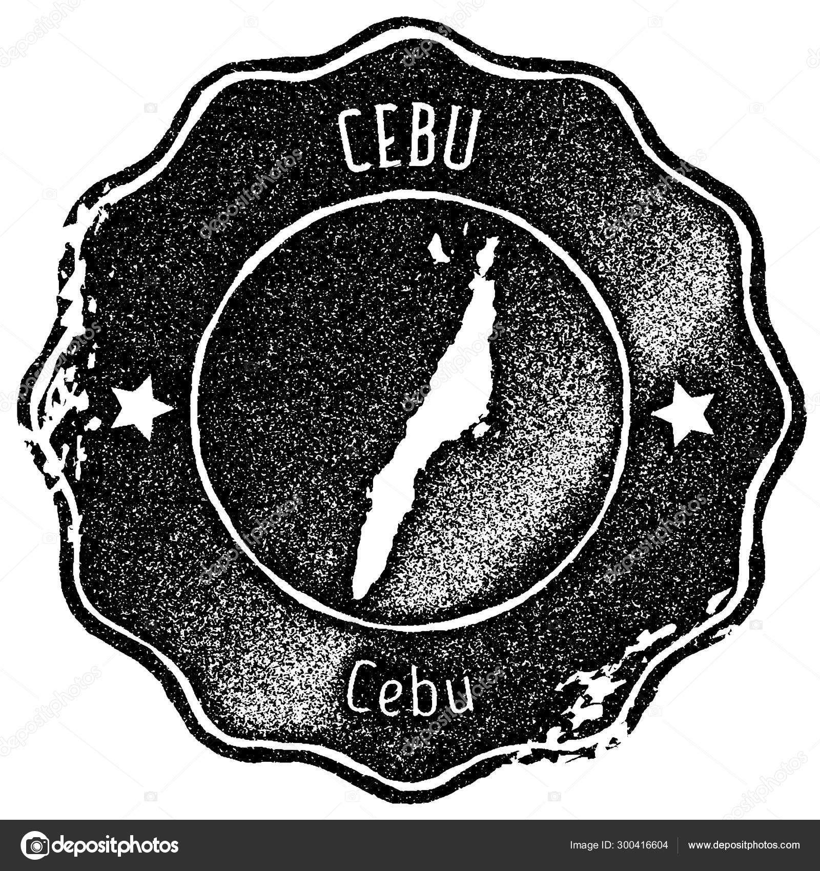 Cebu map vintage stamp Retro style handmade label badge or element for ...