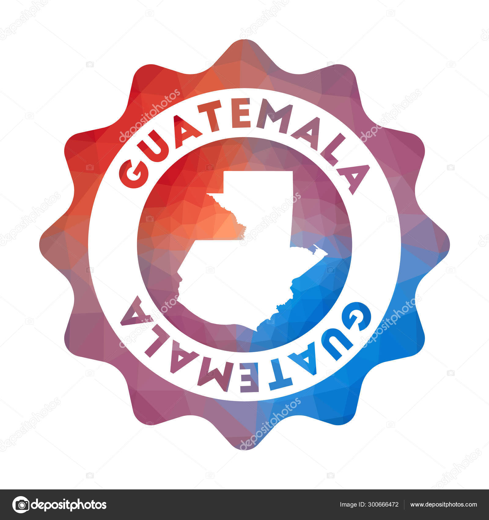 Guatemala low poly logo Colorful gradient travel logo of the country in ...