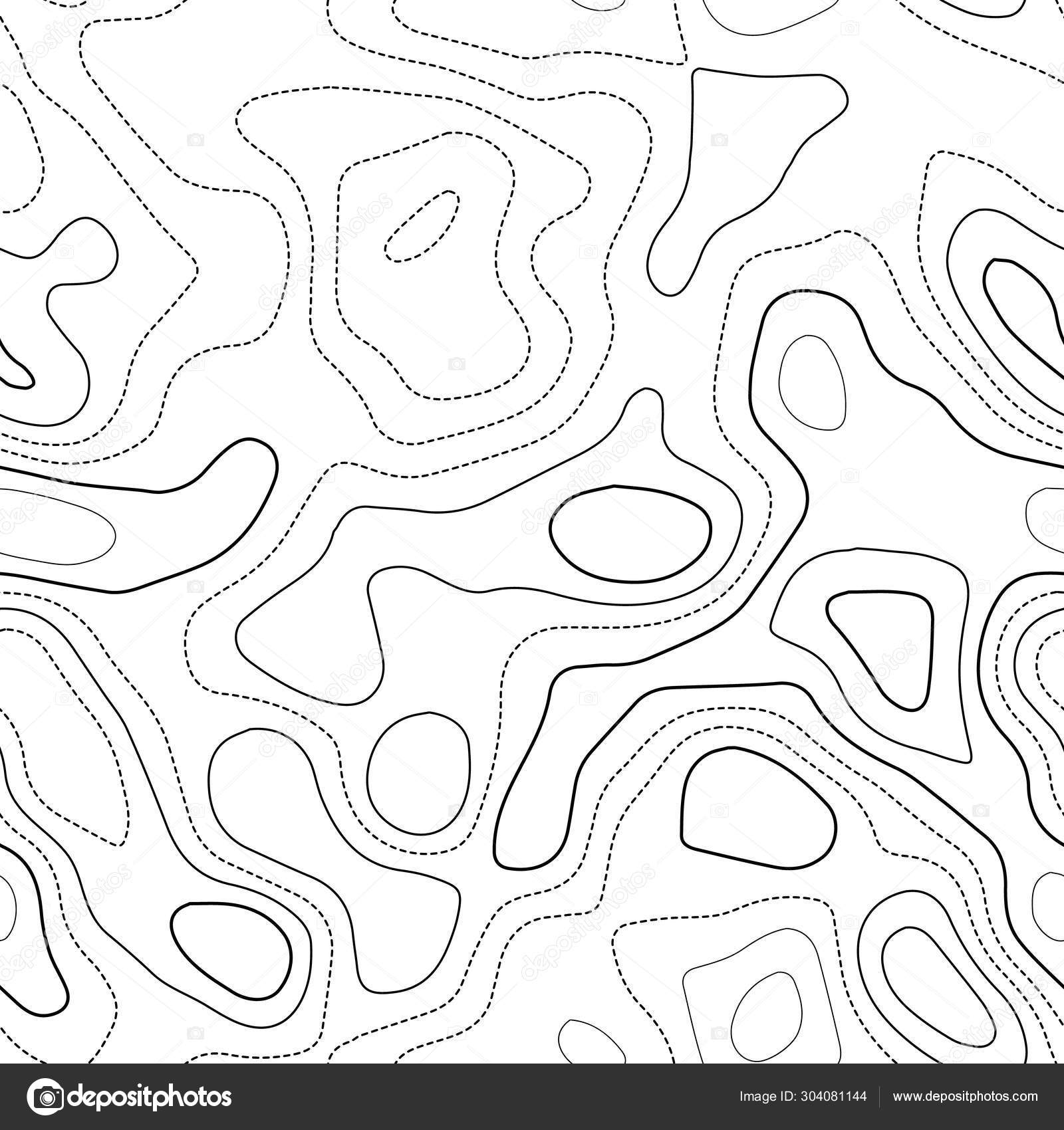 Terrain topography Actual topography map Black and white seamless ...