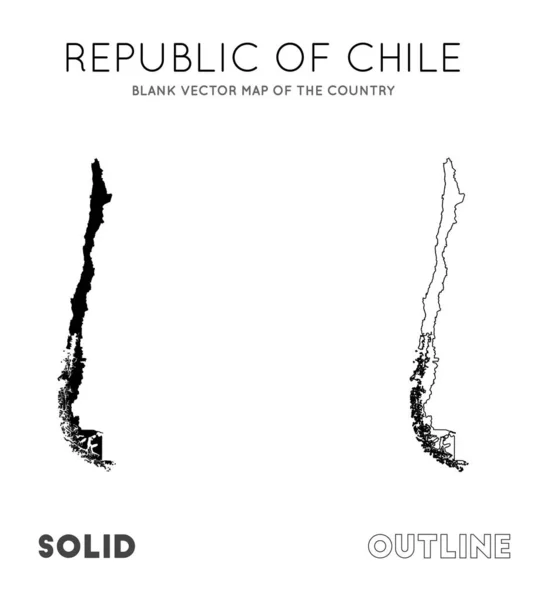 Mapa de Chile Mapa vectorial en blanco de las Fronteras de Chile para ...