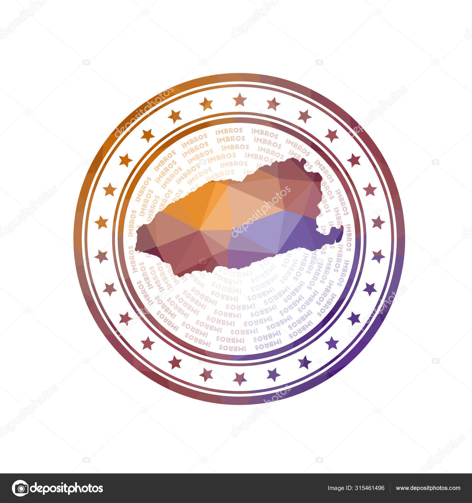 Flat low poly stamp of Imbros Polygonal Imbros badge Trendy vector logo ... Flat low poly stamp of Imbros Polygonal Imbros badge Trendy vector logo ...