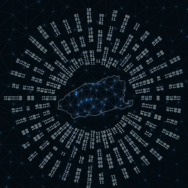 Haiti digital map Binary rays radiating around glowing country Internet ...