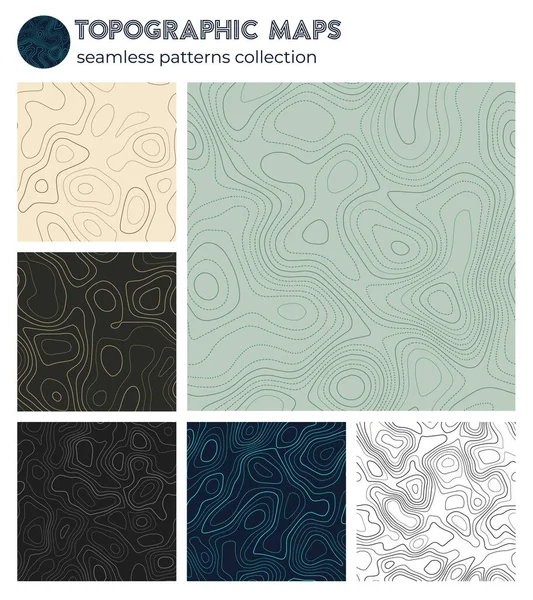 Topographic maps Authentic isoline patterns seamless design Appealing ...