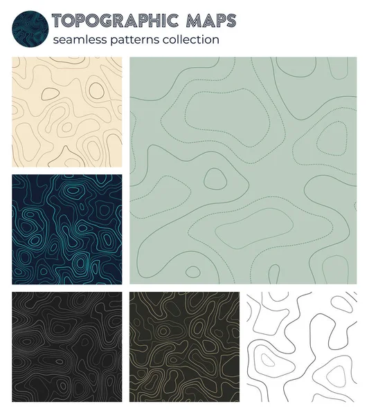 Topographic maps Authentic isoline patterns seamless design Appealing ...