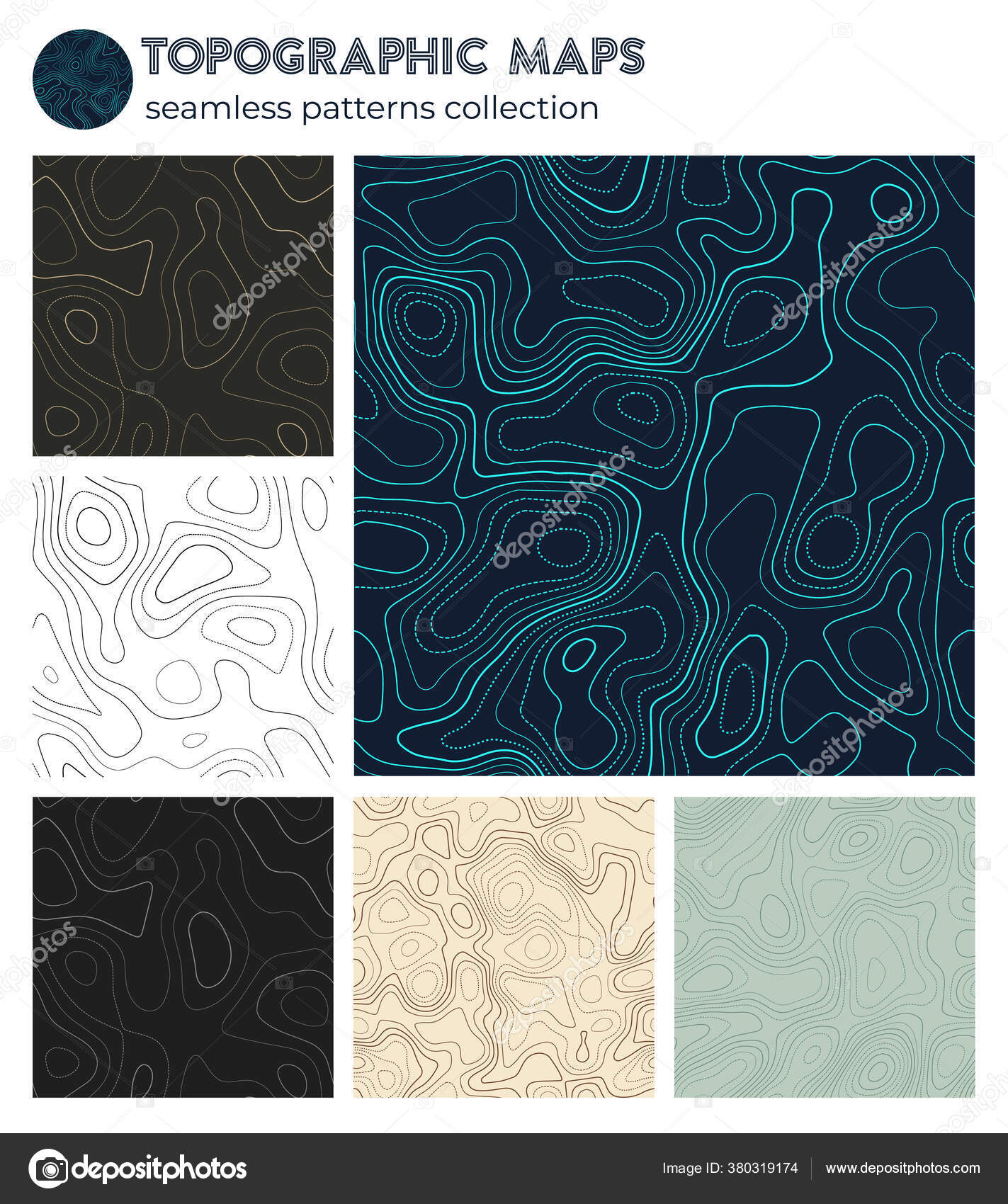 Topographic maps Astonishing isoline patterns seamless design Awesome ...