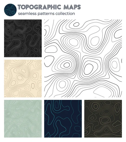 Topographic maps Authentic isoline patterns seamless design Appealing ...