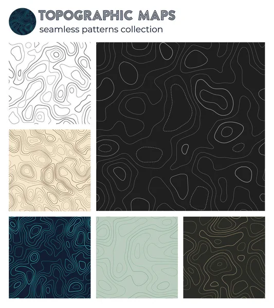 Topographic maps Amazing isoline patterns seamless design Modern ...