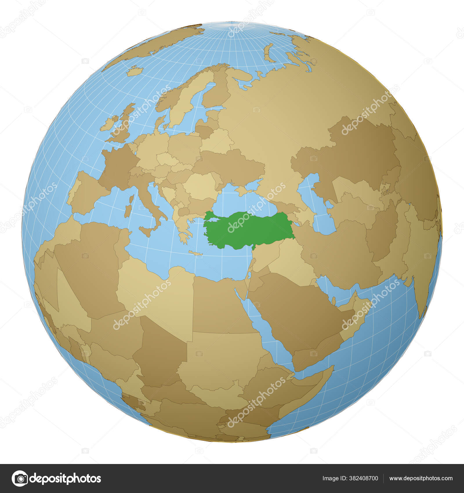 Turkey Country World Map