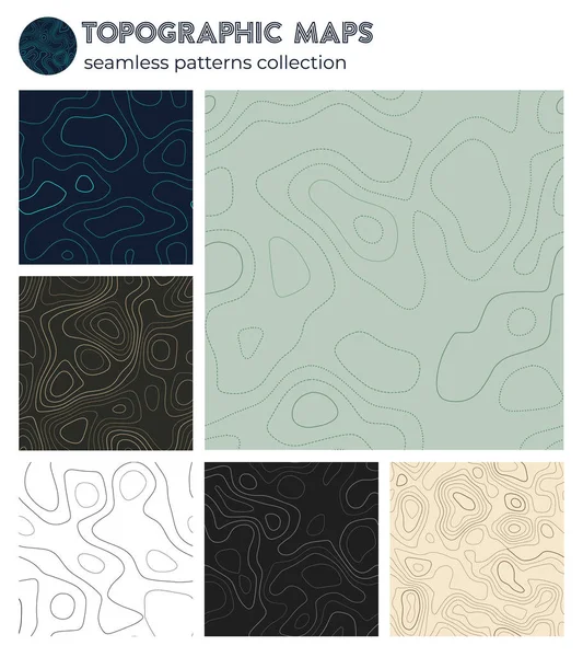 Topographic maps Authentic isoline patterns seamless design Appealing ...