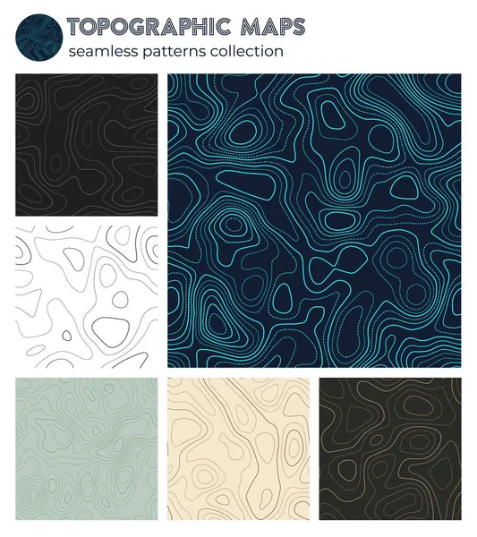 Topographic maps Authentic isoline patterns seamless design Appealing ...