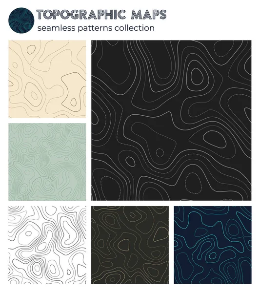 Topographic maps Authentic isoline patterns seamless design Appealing ...