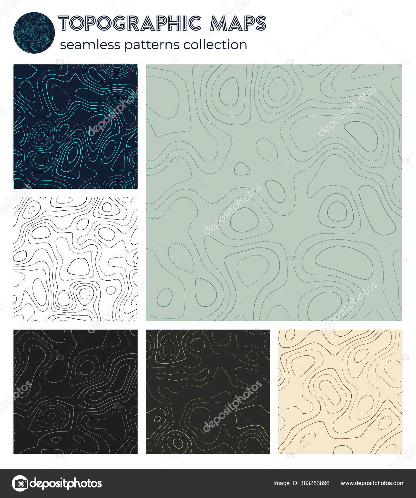 Topographic maps Amazing isoline patterns seamless design Artistic ...