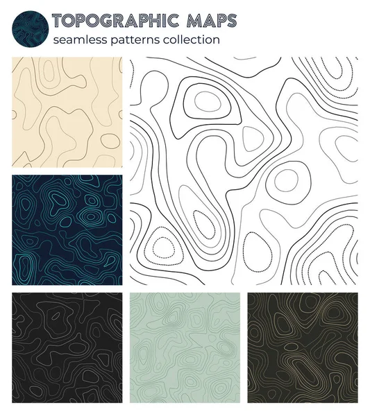 Topographic maps Beautiful isoline patterns seamless design Stylish ...
