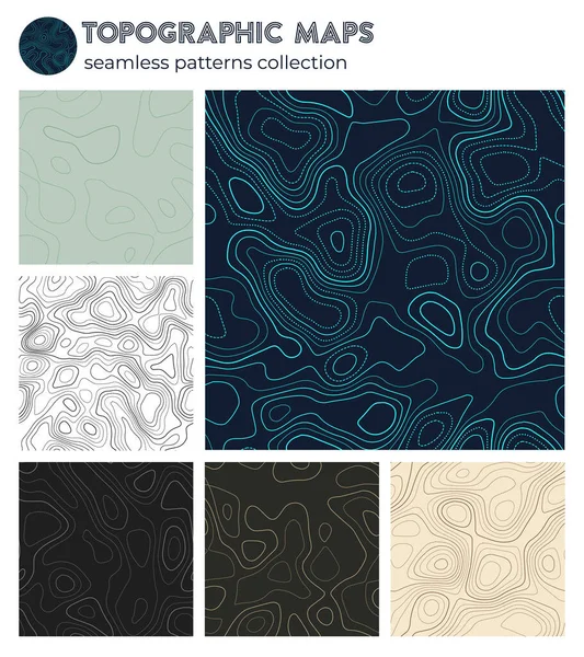 Topographic maps Beautiful isoline patterns seamless design Powerful ...