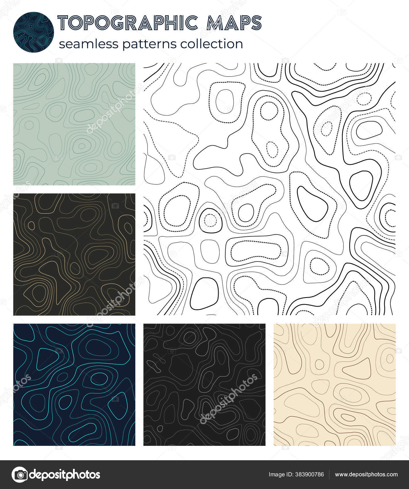 Topographic maps Awesome isoline patterns seamless design Astonishing ...